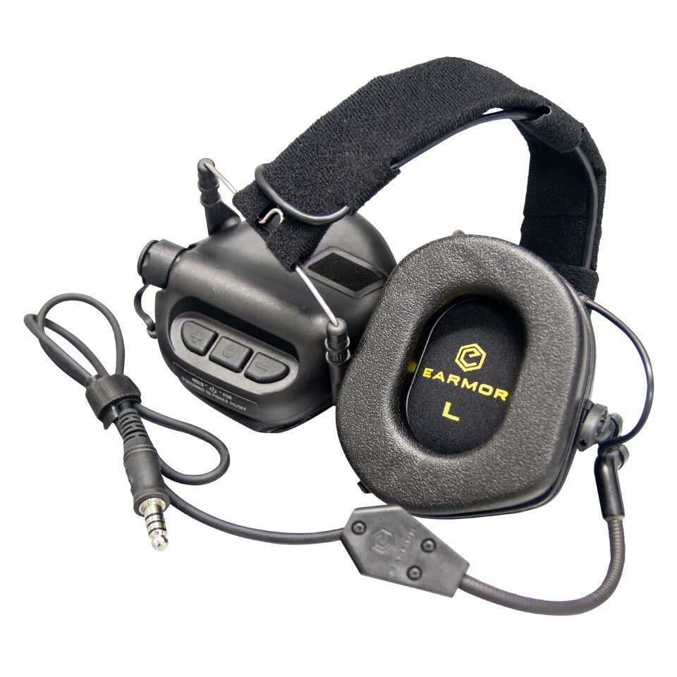 EARMOR M32 MOD4 Tactical Headset & M51 PTT Adapter Set Tactical Commun ...